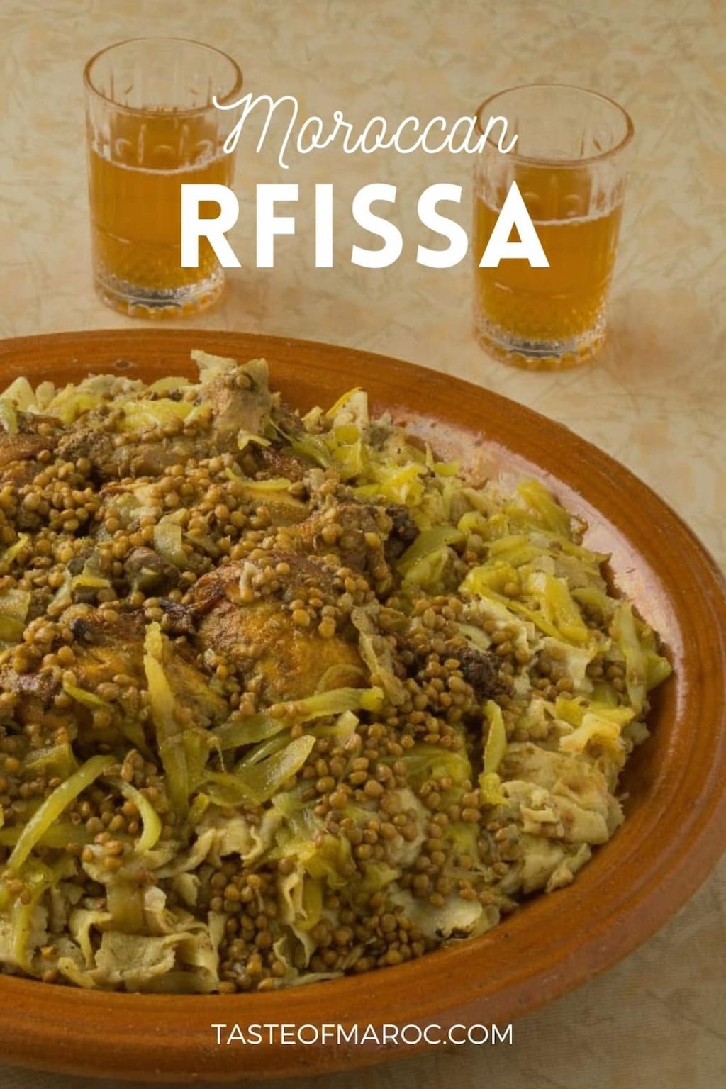 Moroccan Chicken Rfissa - Trid with Chicken and Lentils - Taste of Maroc